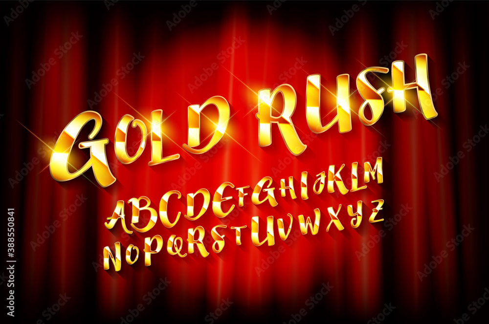 Vector set of golden alphabet letters. Stock Vector | Adobe Stock