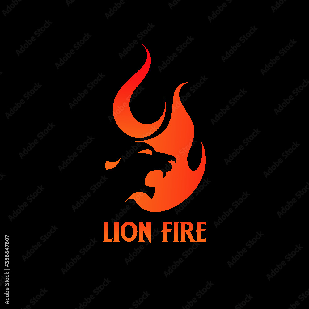 Lion Fire logo exclusive design inspiration Stock Vector | Adobe Stock