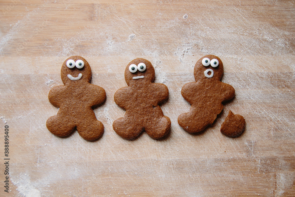 Gingerbread Cookie Facial Expressions Stock Photo | Adobe Stock