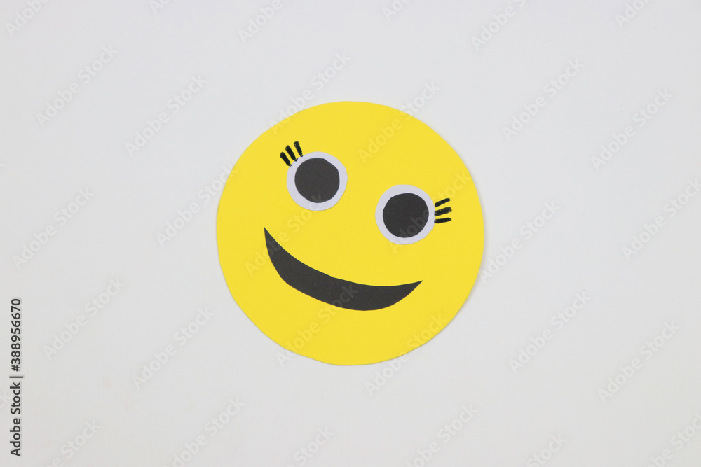 Smiley Emoji Sign - Paper Craft - Smile And Happy Emoticon Symbol Stock ...
