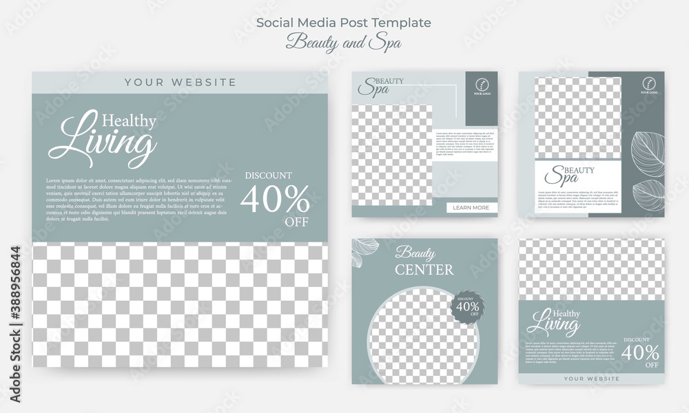 Set of editable square banners template. Social media post template ...