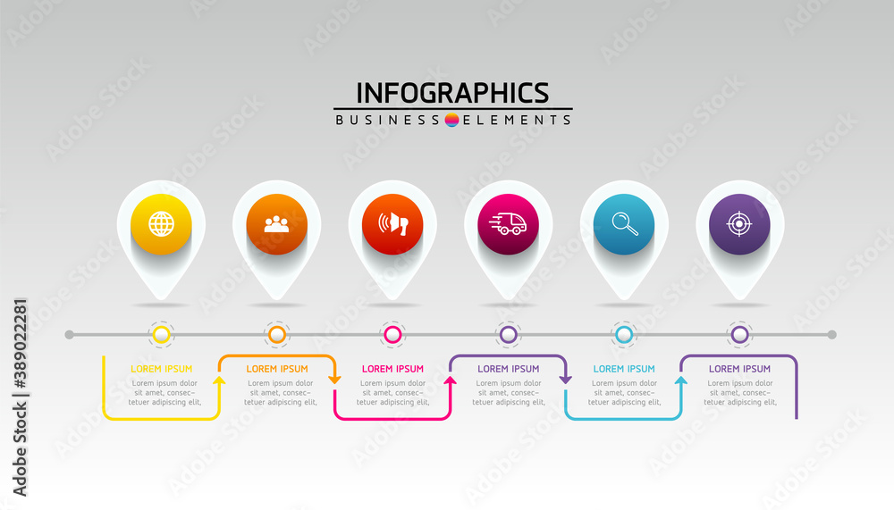 Vector elements for infographics. presentation and chart. steps or ...