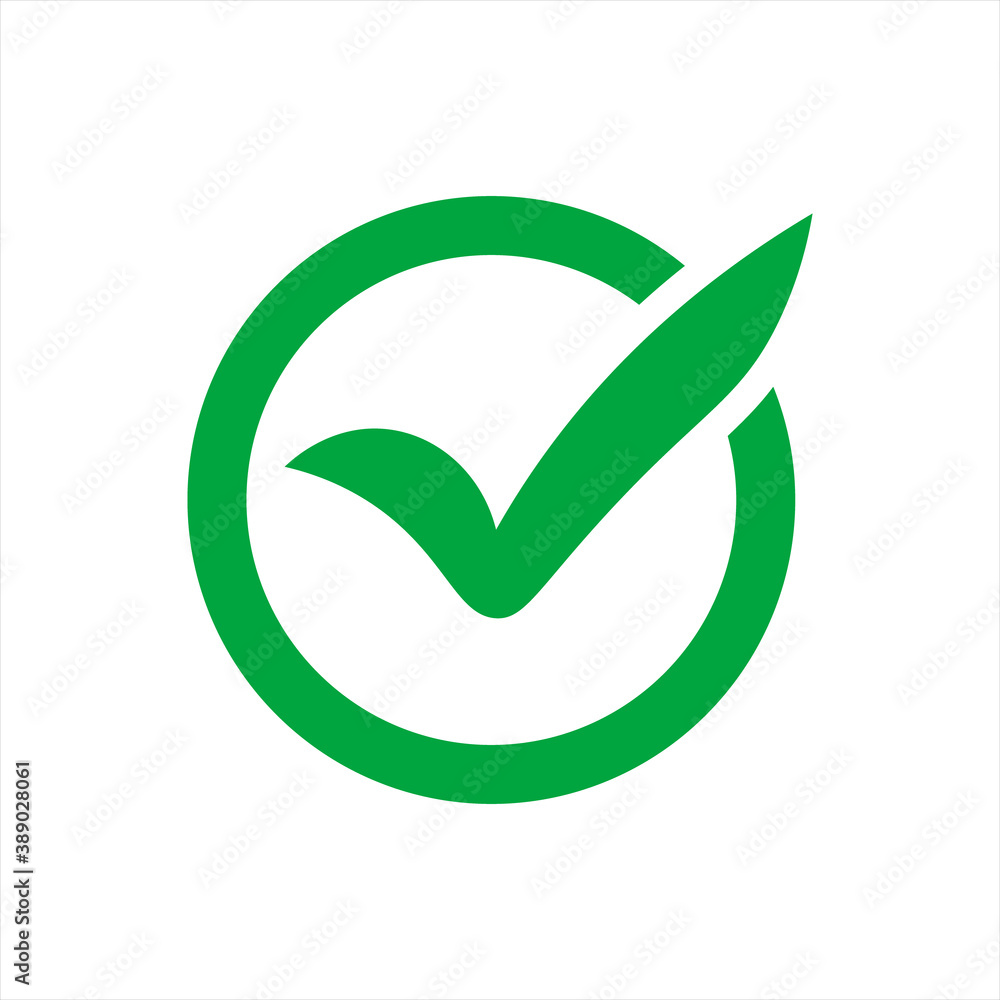 Vector Illustration Of Green Check Mark Icon Checkmark Sign Stock