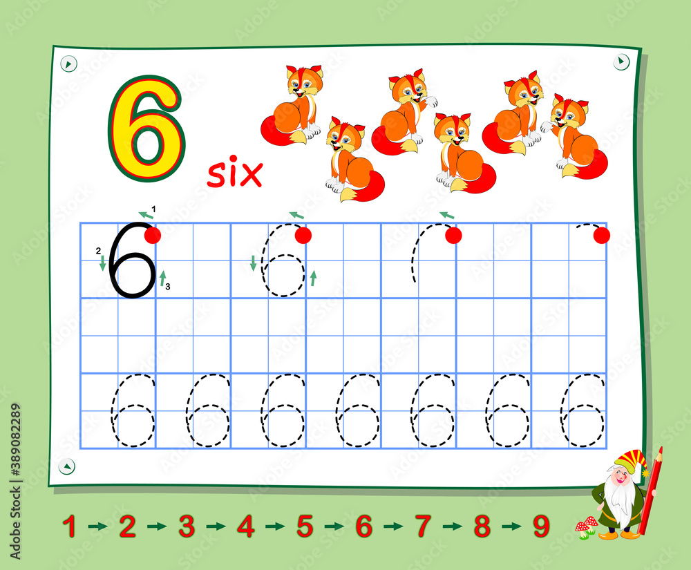 Mathematical education for little children. Learn write numbers ...