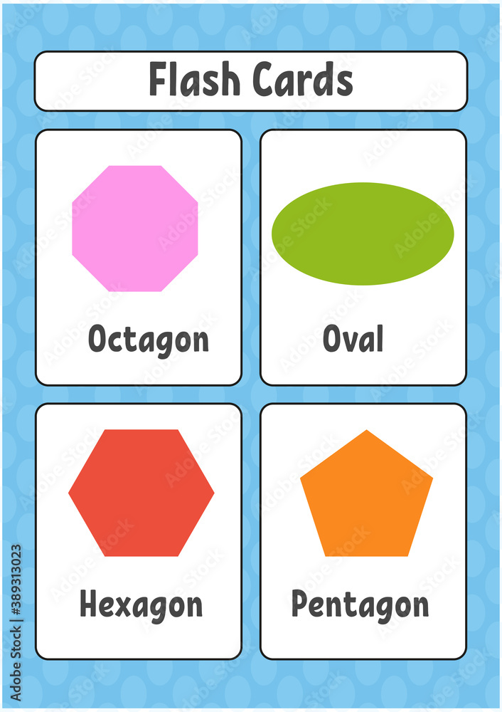 Vector de Stock Flash cards. Learning shapes. Education developing ...