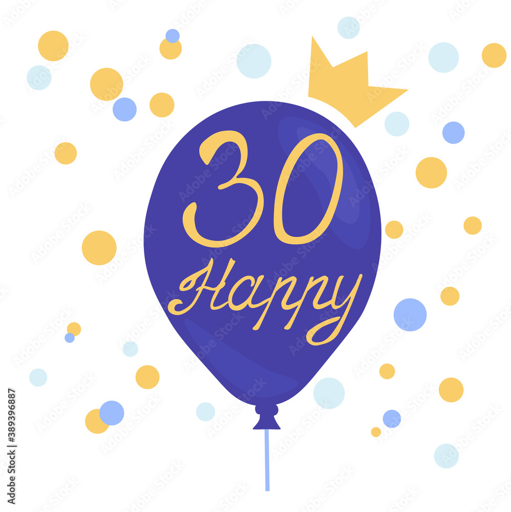 Vetor 30 Happy vector stock illustration. birthday card for the ...