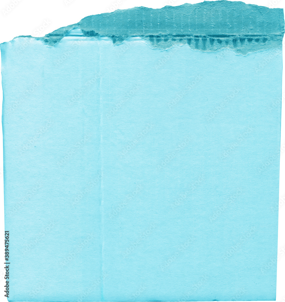 Close up of a blue vintage torn sheet of carton. Cardboard paper ...