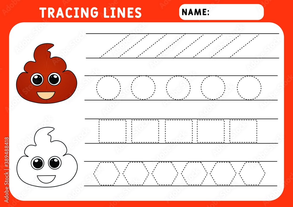 Trace line worksheet for kids. Basic writing. Working pages for ...