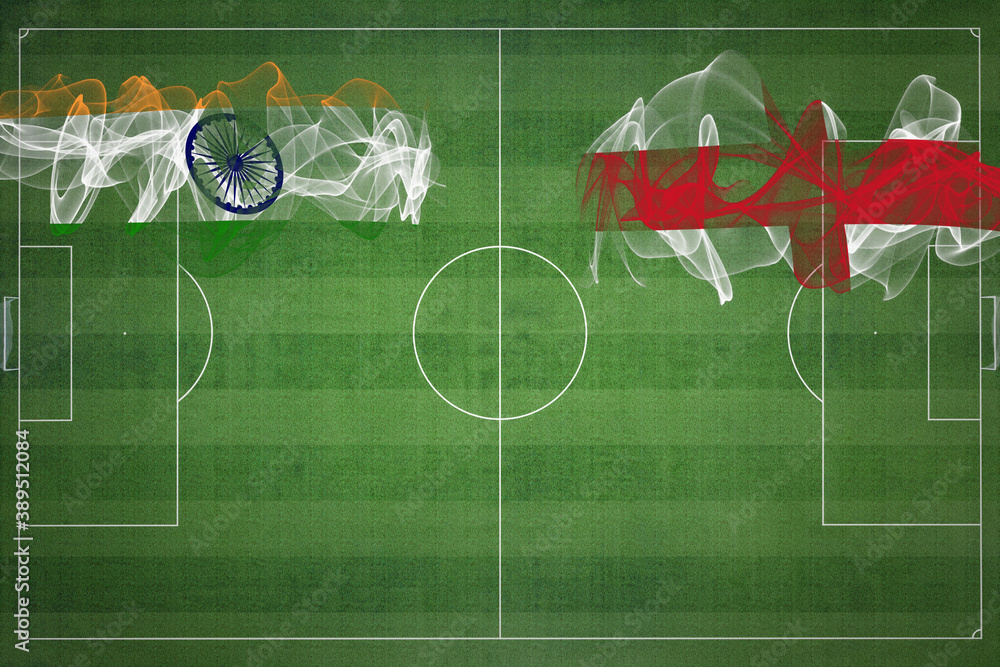 India vs England Soccer Match, national colors, national flags, soccer ...