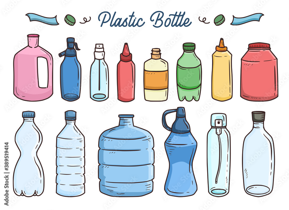 Set of plastic bottle illustration drawing vector cartoon Stock Vector ...