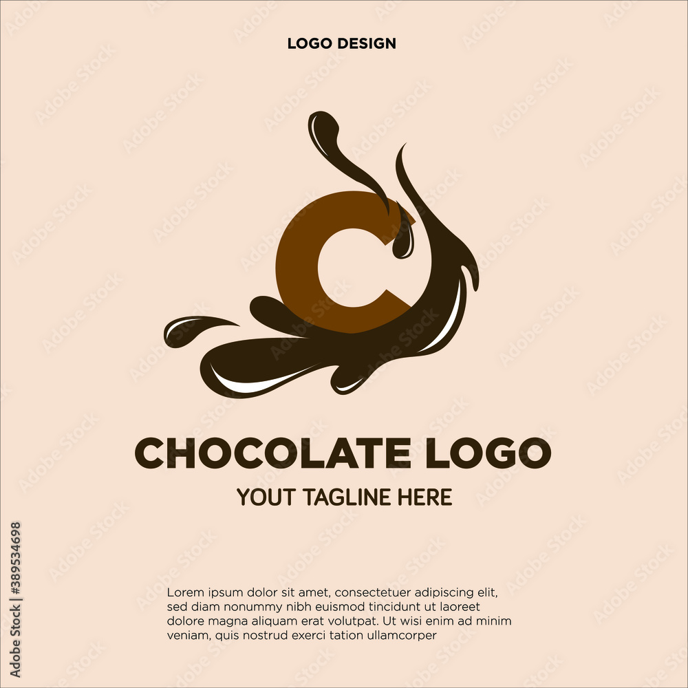Letter C Chocolate logo template design in Vector illustration Stock ...