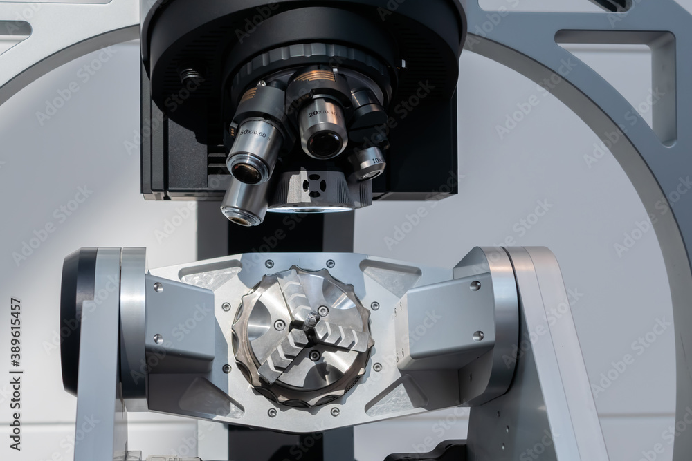 Industrial microscope for metalworking machine at plant, factory ...