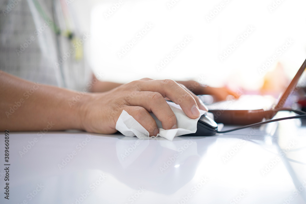 Coronavirus COVID-19 sanitize disinfecting wipes cleaning disinfection ...