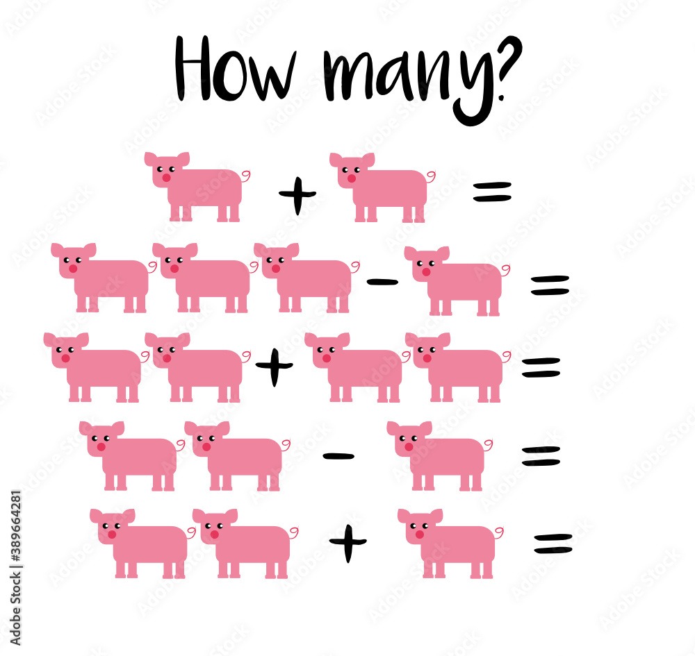 Vector de Stock How many objects.Preschool Counting Activities ...