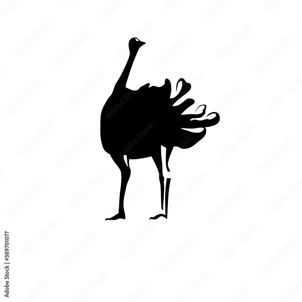 logo or label for ostrich farm and zoo. logo with ostrich. Vector logo ...