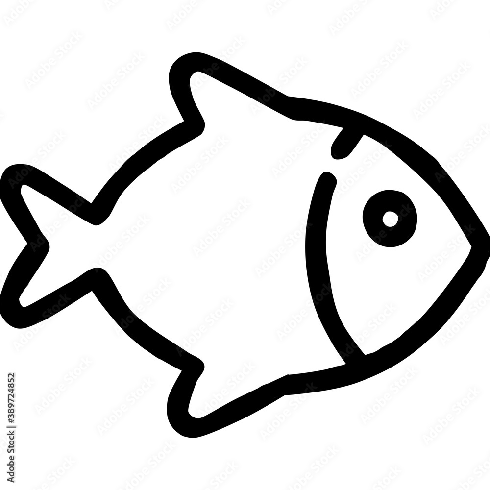 cute fish cartoon, line art, coloring Stock Illustration | Adobe Stock