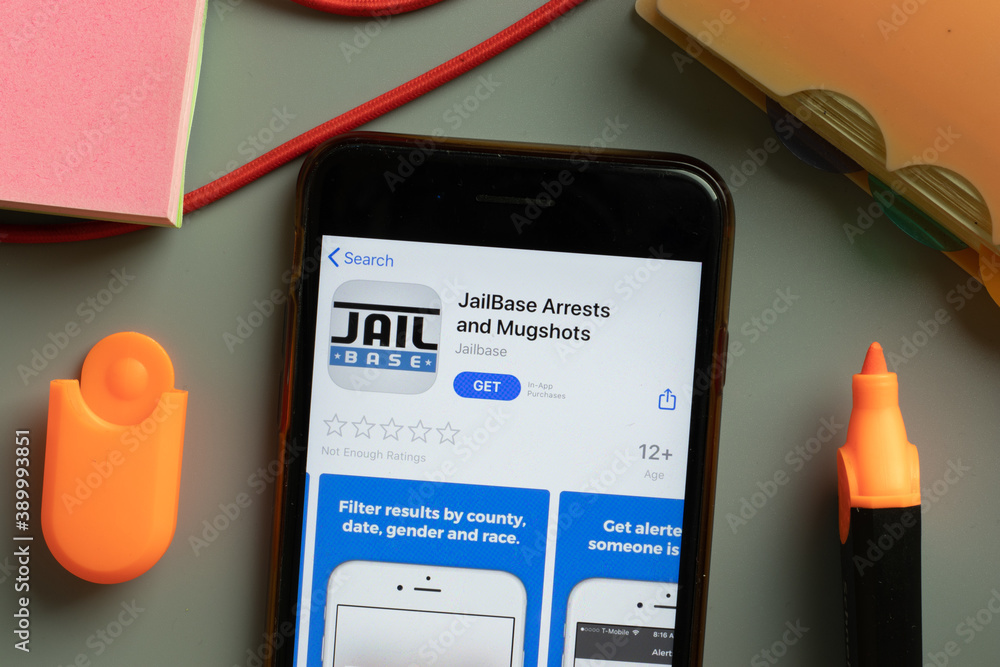 New York, USA - 29 September 2020: JailBase Arrests and Mugshots mobile ...