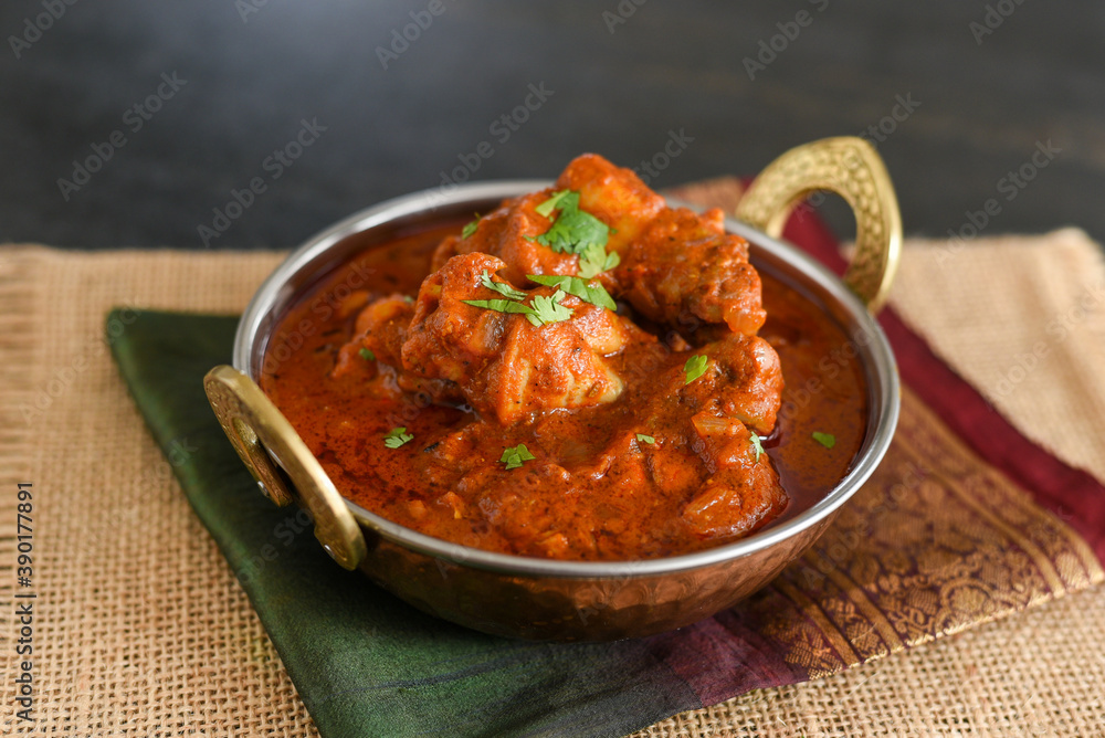 Spicy red chicken curry. Goan style chicken vindaloo. Butter chicken ...