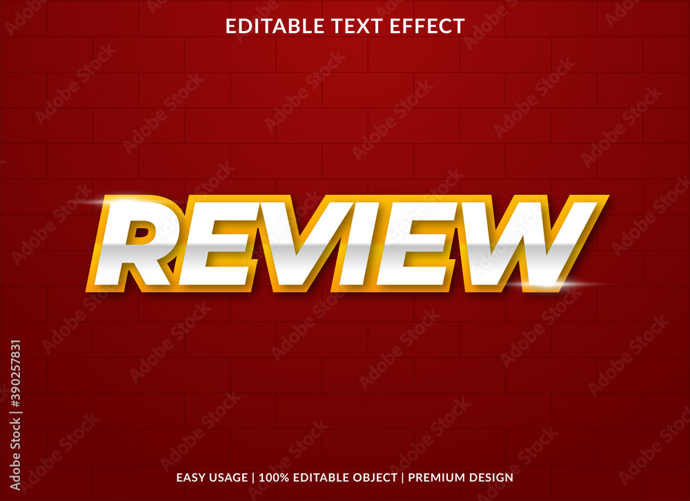 review text effect template design with bold font style and 3d concept ...