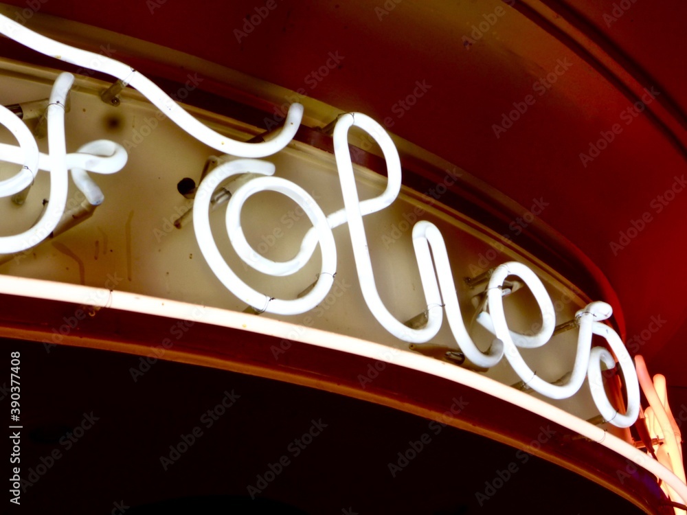 Retro neon bar in Paris Stock Photo | Adobe Stock