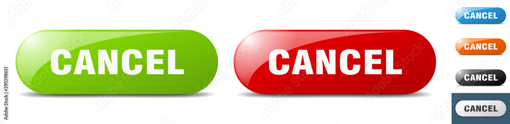 cancel button. key. sign. push button set Stock Vector | Adobe Stock