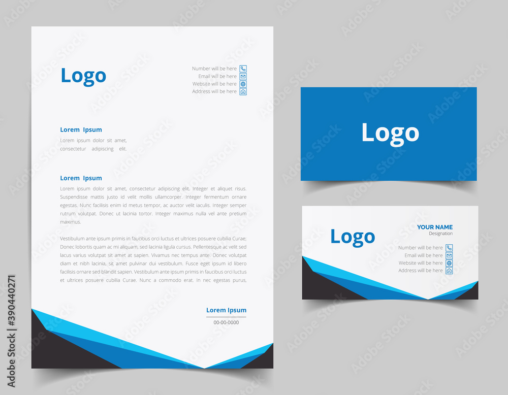 Letterhead and business card template design. Modern Creative & Clean ...