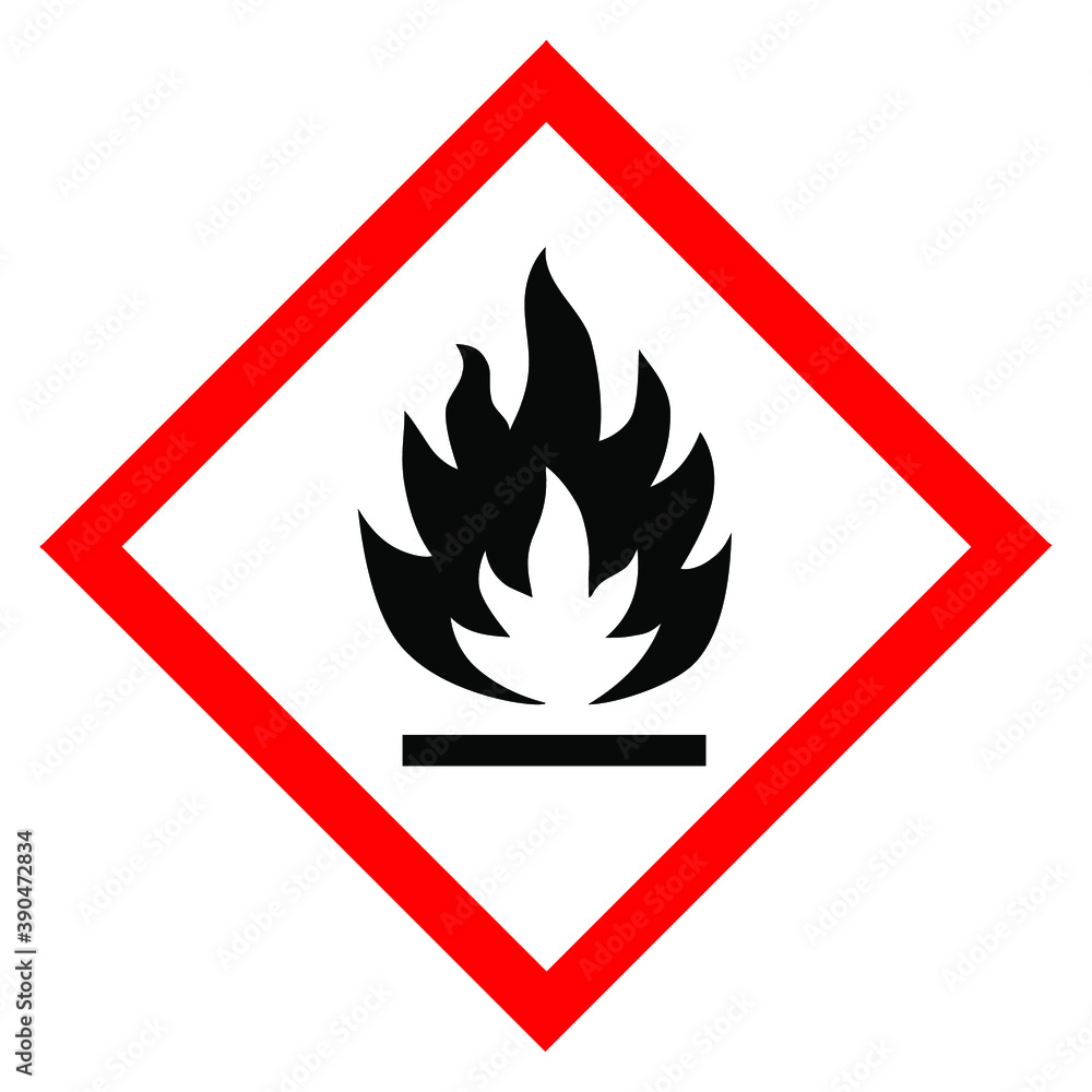 Hazard Communication Pictogram. Flame. Warning. Vector illustration ...