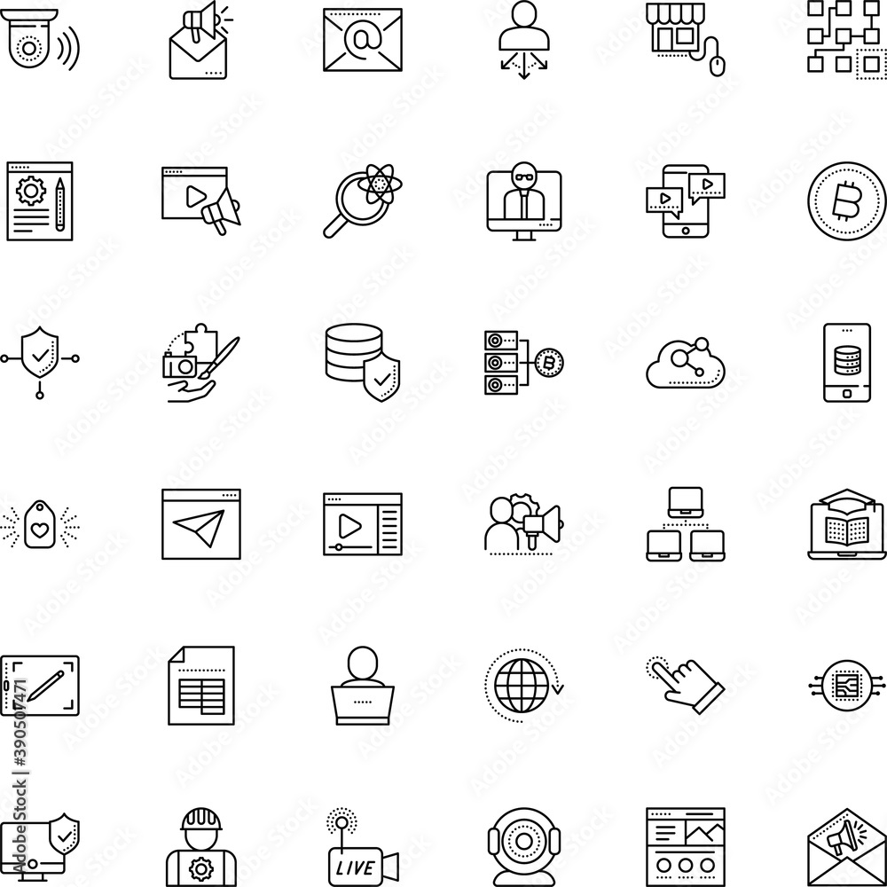 internet vector icon set such as: backup, agreement, interaction ...