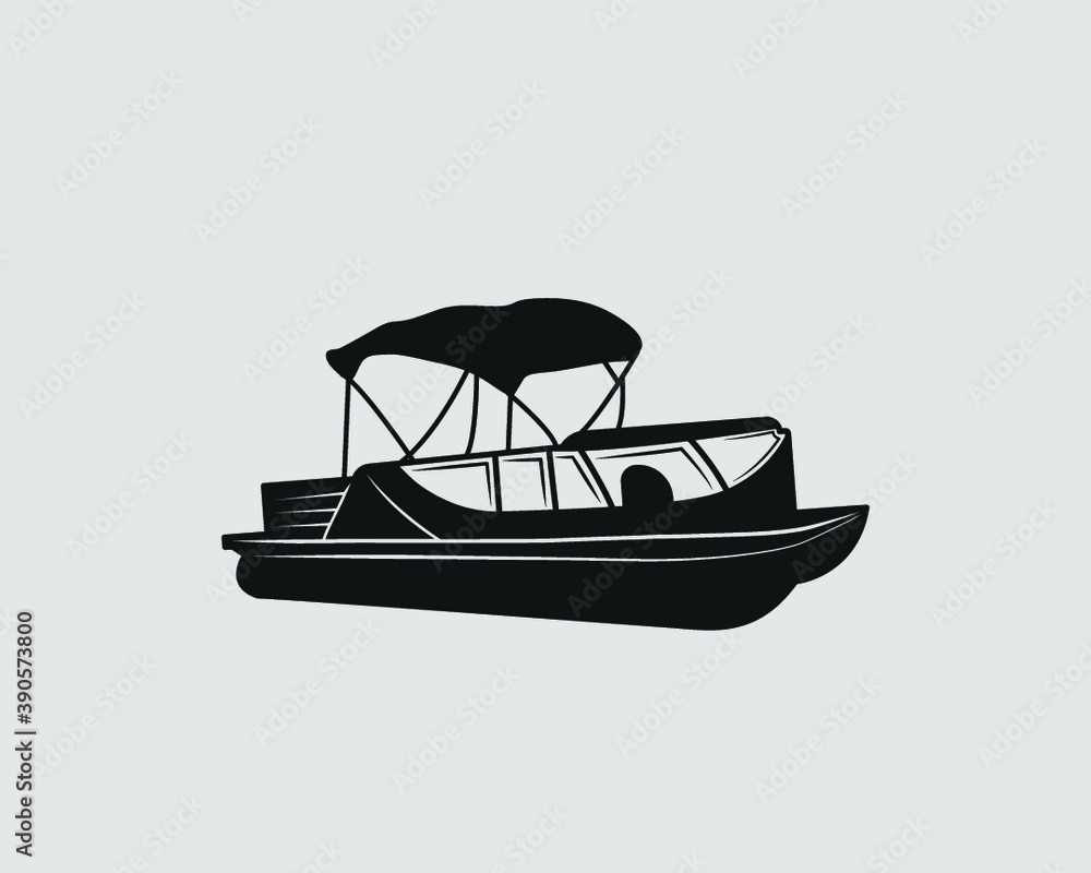 Pontoon Boat Sign Symbol Icon Logo Printable Vector Illustration Stock ...