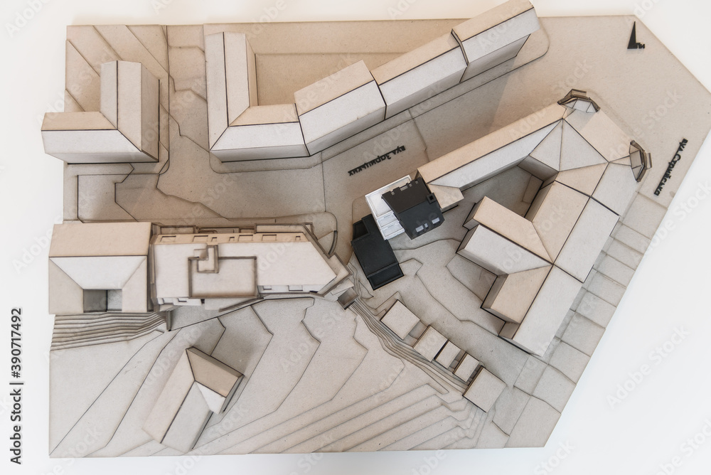 Architectural detailed layout of the future residential quarter. Top ...
