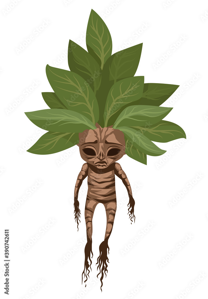 living monster mandragora crying plant Stock Vector | Adobe Stock