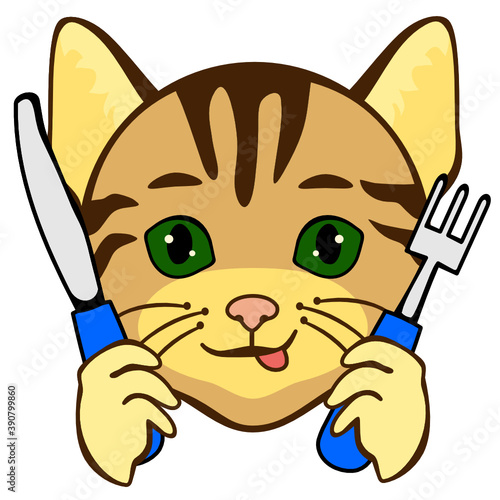 emoji with drooling hungry cat that is ready to eat & sticking his ...