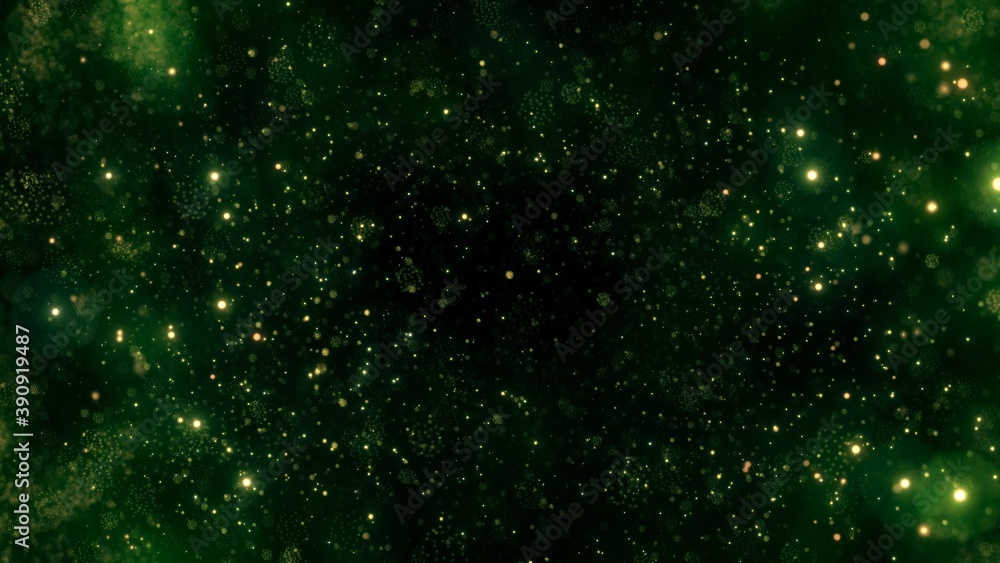 Deep sea microbiotic life with microscopic fluorescent plankton and ...