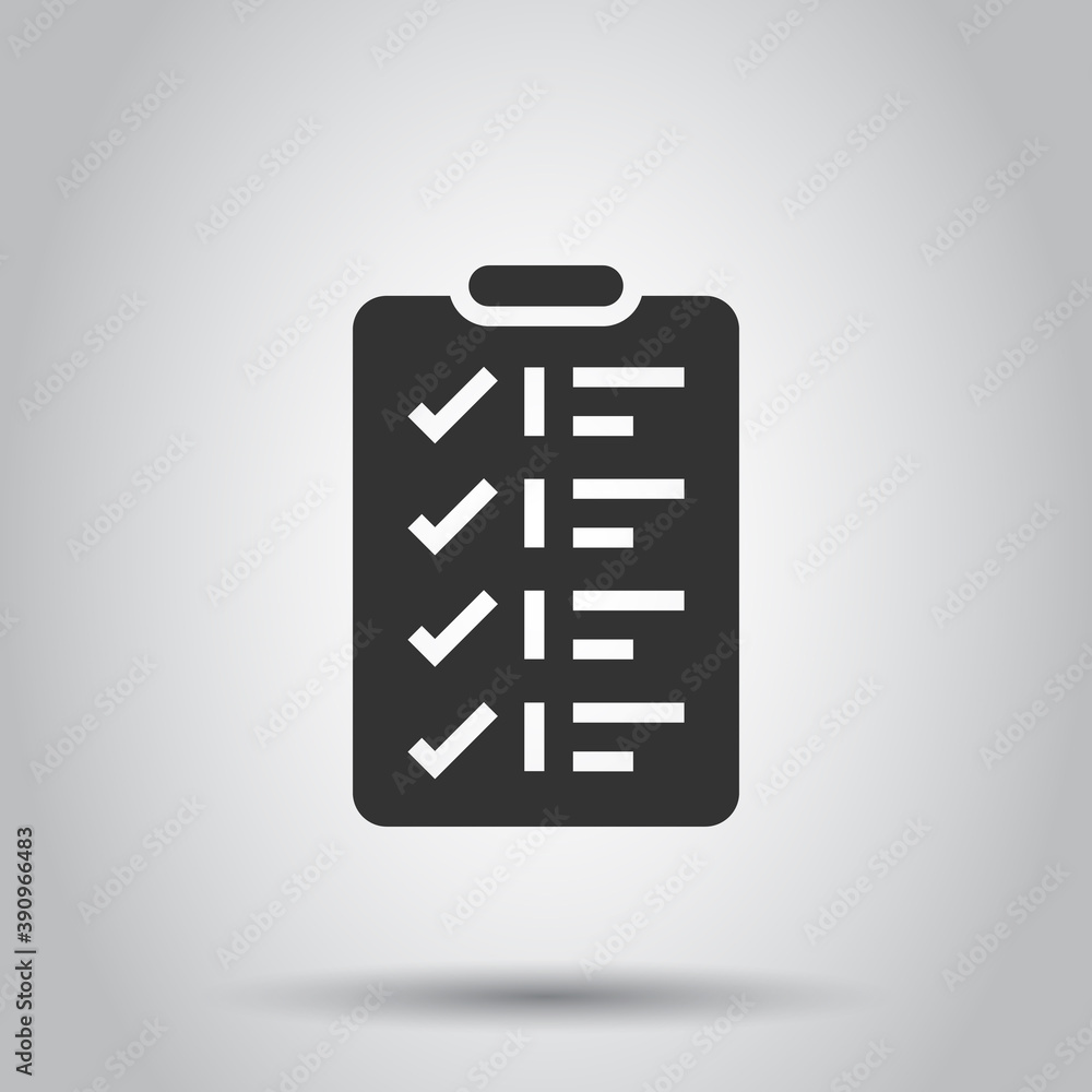 Stock-Vektorgrafik „To do list icon in flat style. Document checklist ...