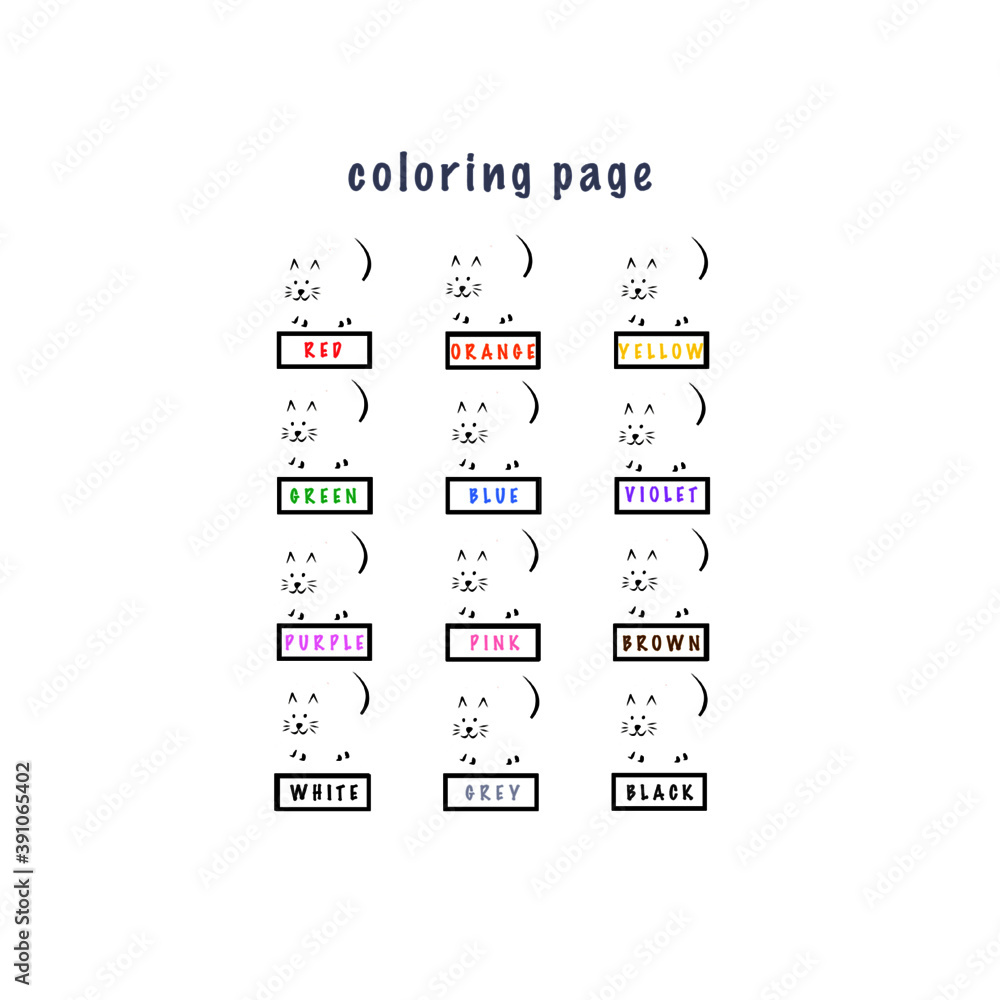 Colouring Page. Colour practice sheet. Educational children game ...