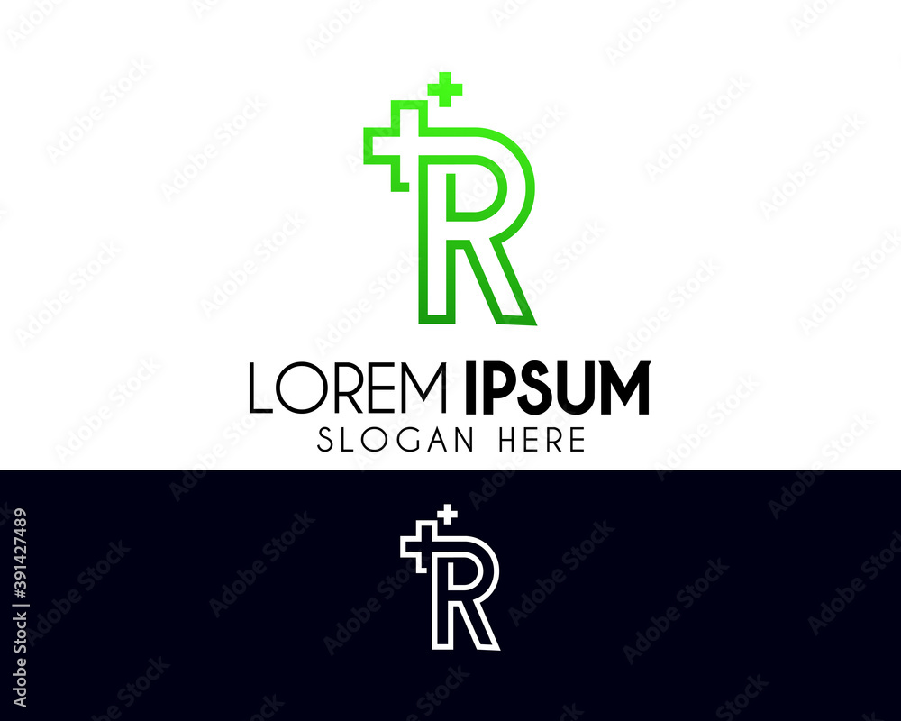 Plus letter R logo design. Medical modern logo suitable for your ...