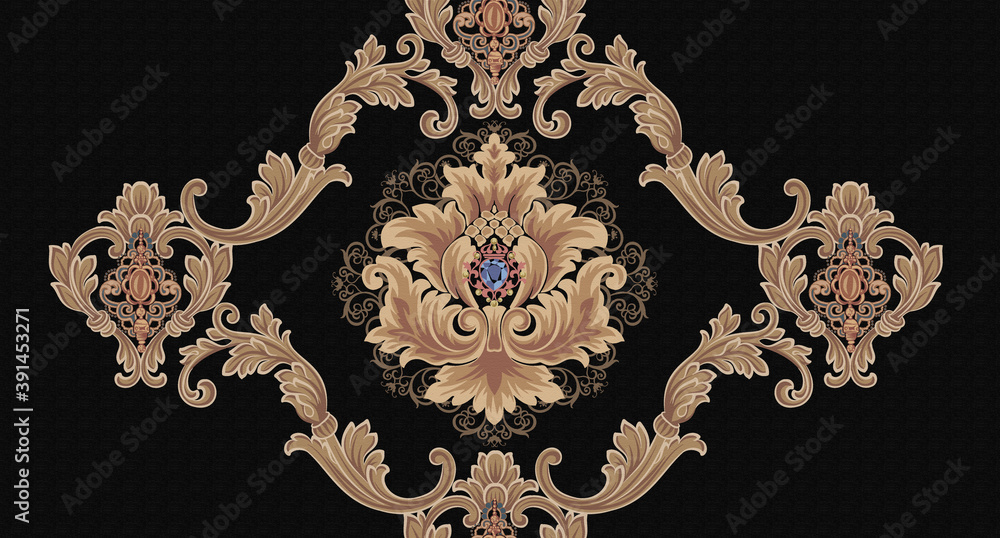 Decorated with elegant and luxurious patterns. Rococo, Baroque style ...