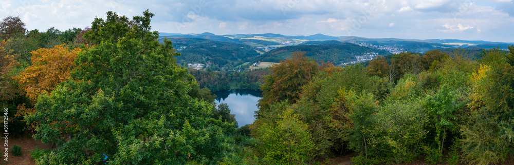 Volcanic Lake, Maar, Vulkaneifel Nature Park and Geopark, Western Eifel ...