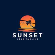 Beach Sunset Summer Logo Szabad kép - Public Domain Pictures
