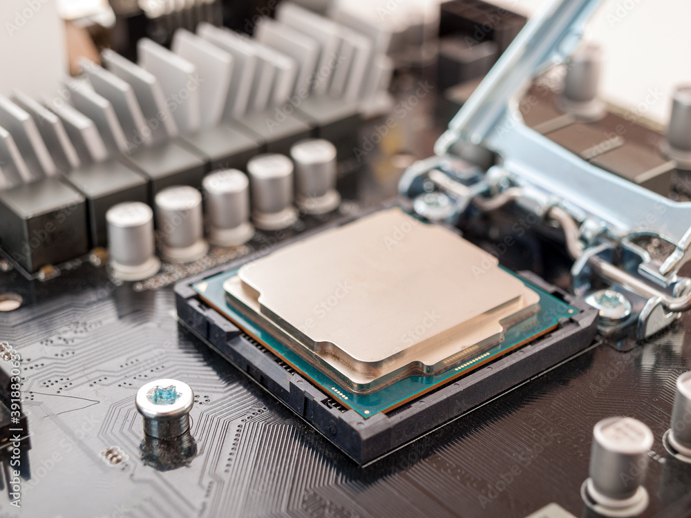 the process of connecting the CPU to the processor socket on a modern ...
