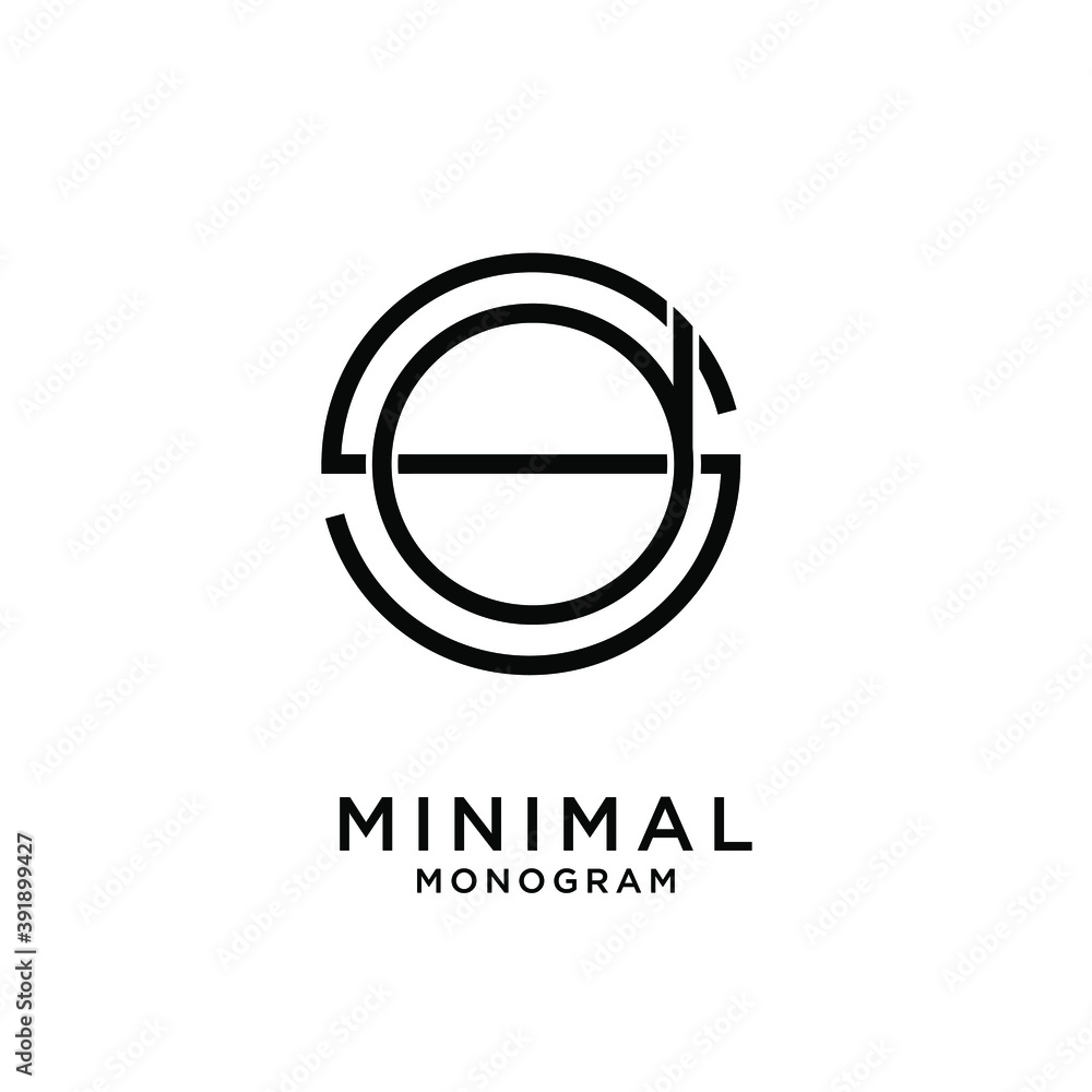 simple initial letter luxury sd sdo line outline logo design with white ...