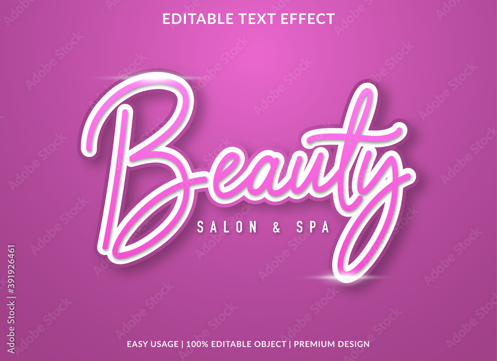 beauty text effect editable template with fancy and 3d style use for ...