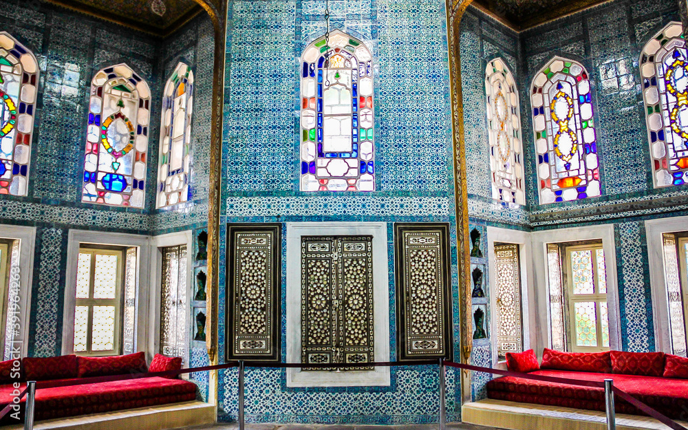 Interior of Topkapi Palace, one of the major residences of the Ottoman ...