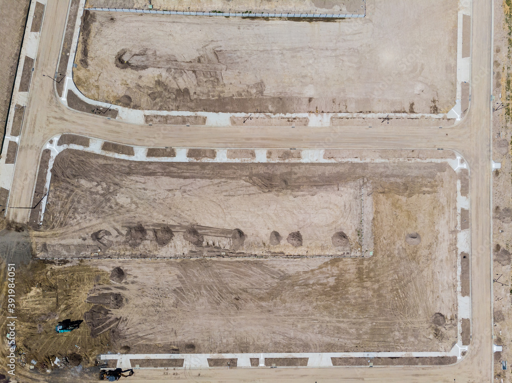 Photo Stock Aerial views looking down on a newly created Australian ...