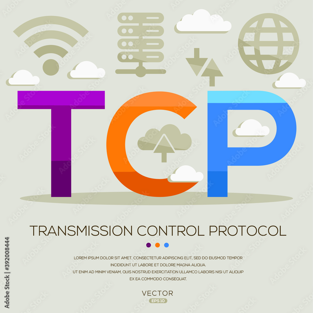Vector de Stock TCP mean (Transmission Control Protocol) Computer and ...