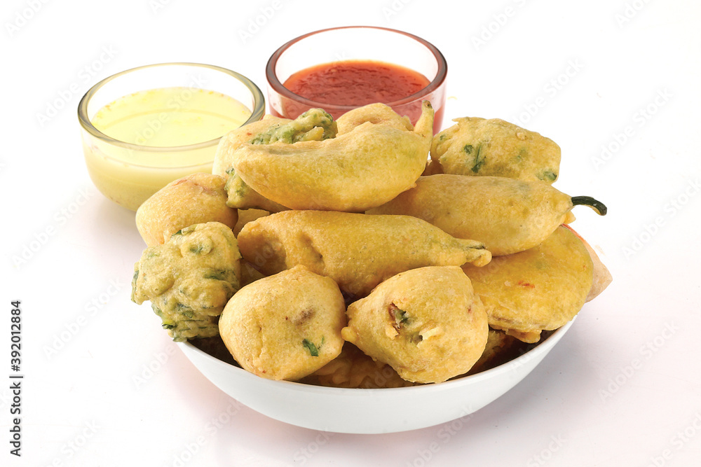 Foto de Stock Indian Street Fried Food Pakora Also Know as Pakoda ...