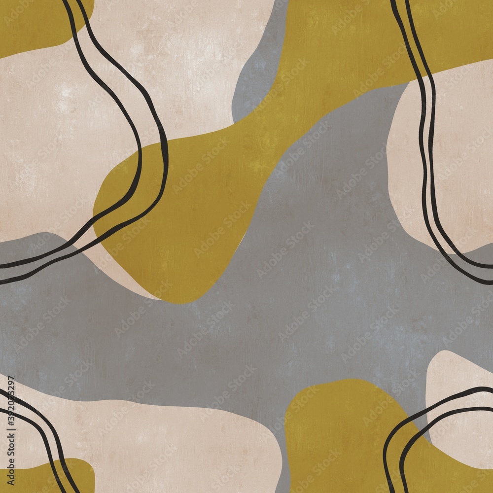 Seamless organic rounded curvy shapes naive design. High quality ...