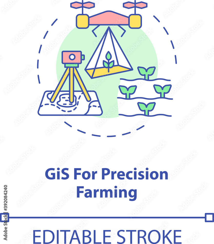 GiS for precision farming concept icon. Information technology in ...