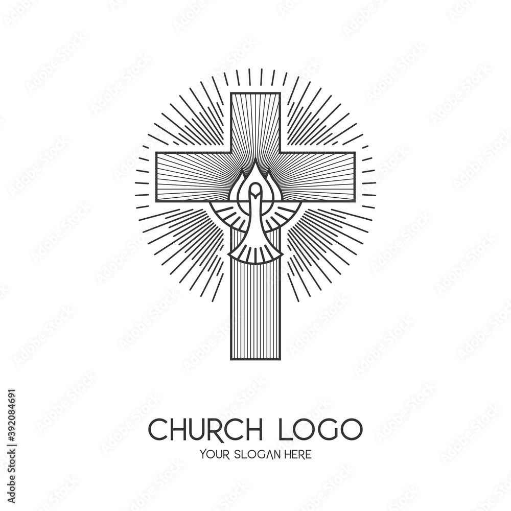 Church logo. Christian symbols. The Cross of Jesus Christ and the ...