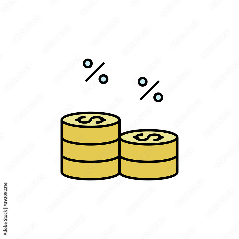 coins, money, discount line icon. Elements of black friday and sales ...